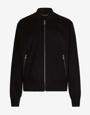 Dolce & Gabbana Cashmere Bomber Jacket Coats And Jackets - Blue