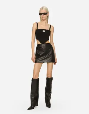 Dolce & Gabbana Nappa Leather Miniskirt Skirts Leather