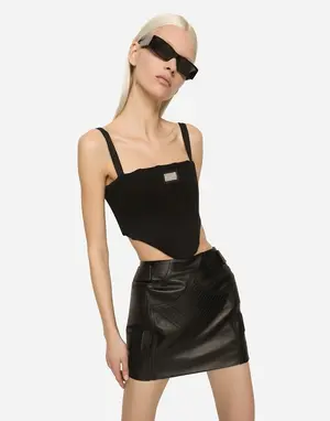 Dolce & Gabbana Nappa Leather Miniskirt Skirts Leather