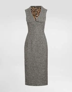 Dolce & Gabbana Long Dotted Wool Blend Dress Dresses