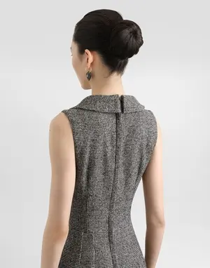Dolce & Gabbana Long Dotted Wool Blend Dress Dresses