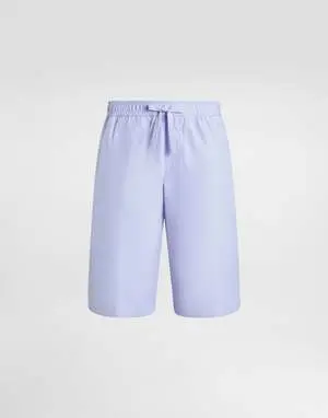 Dolce & Gabbana Cotton Bermuda Shorts With Dg Crossed Embroidery Pants And Shorts - Azure