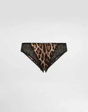 Dolce & Gabbana Leo- Satin Briefs Underwear Animal - Print