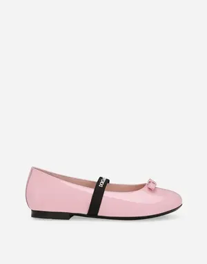 Dolce & Gabbana Dolce & Gabbana Patent Leather Ballerina Shoes With Bow Detail Pink