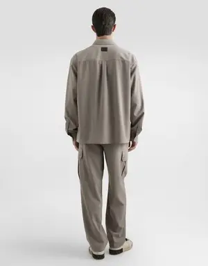 Dolce & Gabbana Virgin Wool Canvas Shirt Shirts Beige