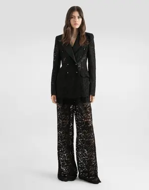 Dolce & Gabbana Double-breasted Jacket In Cordonetto Lace Blazers