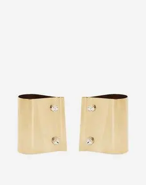 Dolce & Gabbana Rigid Metal Cuffs And Rhinestone-detailed Buttons Bijoux Metal - Gold
