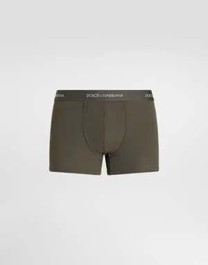 Dolce & Gabbana Ribbed Cotton Boxer Shorts Underwear And Loungewear Cotton - Green