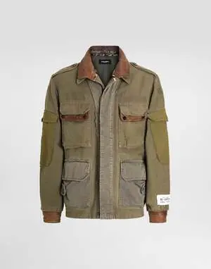 Dolce & Gabbana Cotton And Lambskin Jacket Coats And Jackets - Brown