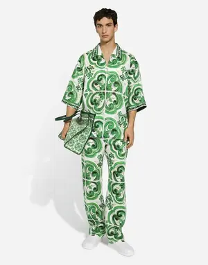 Dolce & Gabbana Majolica- Linen Jogging Pants