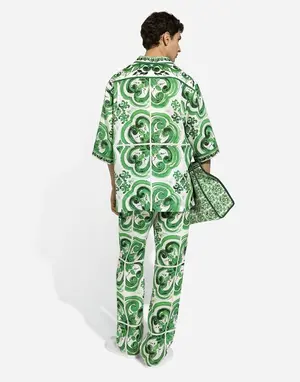 Dolce & Gabbana Majolica- Linen Jogging Pants