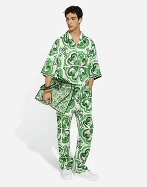 Dolce & Gabbana Majolica- Linen Jogging Pants