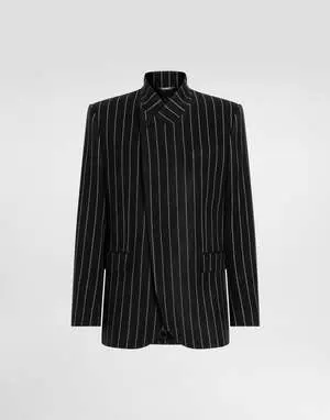 Dolce & Gabbana Single-breasted Sicilia Jacket In Stripedwool Suits And Blazers Wool - Multicolor