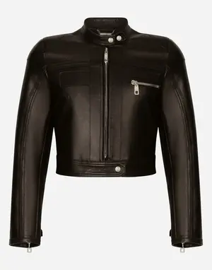 Dolce & Gabbana Nappa Leather Biker Jacket Coats And Jackets Leather - Black