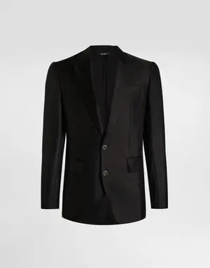 Dolce & Gabbana Sicilia Light Single-breasted Silk Twill Jacket Suits And Blazers - Black