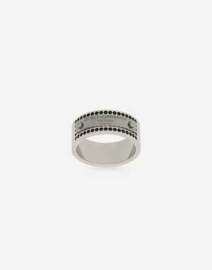 Dolce & Gabbana Rhinestone-detailed Tag Ring Bijoux Metal - Grey
