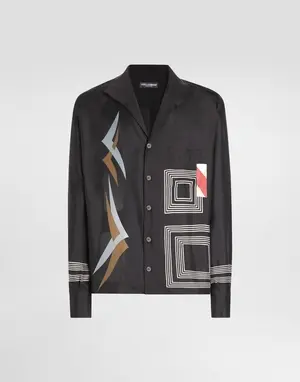 Dolce & Gabbana Geometric-print Twill Shirt Shirts