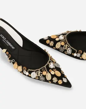 Dolce & Gabbana Satin And Embroidered Slingbacks Pumps And Slingback