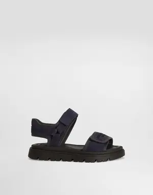 Dolce & Gabbana Split Leather Sandals With Logo Print
