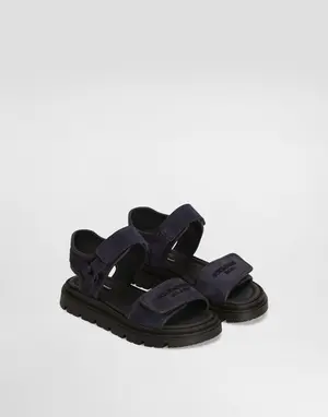 Dolce & Gabbana Split Leather Sandals With Logo Print