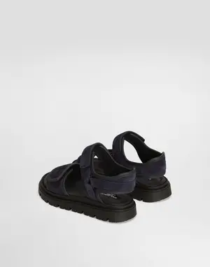 Dolce & Gabbana Split Leather Sandals With Logo Print