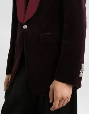 Dolce & Gabbana Single-breasted Sicilia Light Smooth Velvet Jacket Suits And Blazers - Purple