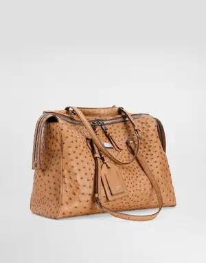 Dolce & Gabbana Vittoria Ostrich Leather Handbag Shoppers