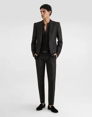 Dolce & Gabbana Micro Pattern Jacquard Trousers - Black