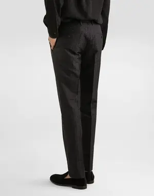Dolce & Gabbana Micro Pattern Jacquard Trousers - Black