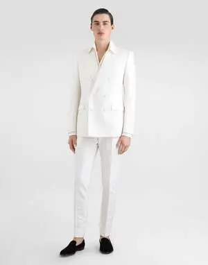 Dolce & Gabbana Micro Pattern Jacquard Trousers Pants And Shorts - White