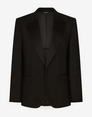 Dolce & Gabbana Single-breasted Wool Flannel Jacket - Black