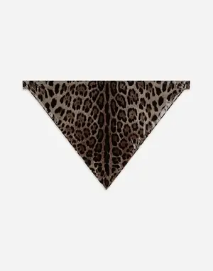Dolce & Gabbana Leopard- Coated Satin Triangle Veil