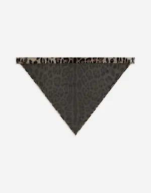 Dolce & Gabbana Leopard- Coated Satin Triangle Veil