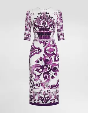 Dolce & Gabbana Majolica-print Charmeuse Dress Dresses - Multicolor