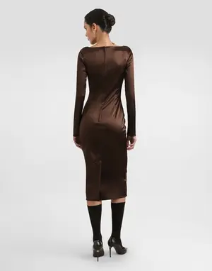 Dolce & Gabbana Dress In Stretch Satin Dresses Satin