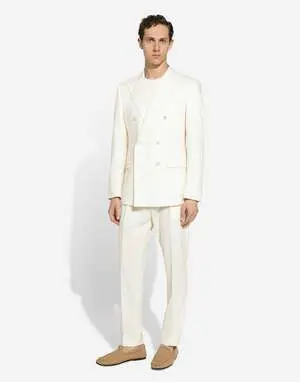 Dolce & Gabbana Tailored Wool Flannel Trousers - Beige