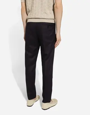 Dolce & Gabbana Tailored Wool Flannel Trousers - Blue