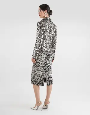 Dolce & Gabbana Leopard Charmeuse Pencil Skirt