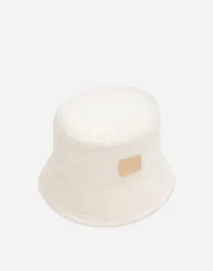 Dolce & Gabbana Bucket Hat With Branded Tag Hats And Gloves Cotton - Beige