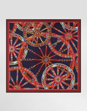 Dolce & Gabbana 90x90 Carretto-print Silk Twill Scarf Scarves And Silks - Multicolor