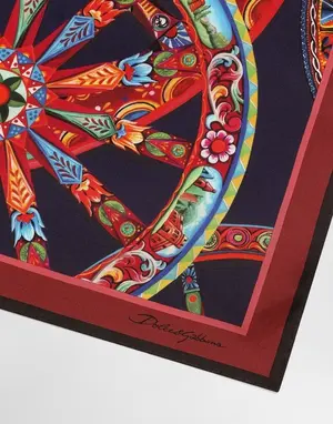 Dolce & Gabbana 90x90 Carretto-print Silk Twill Scarf Scarves And Silks