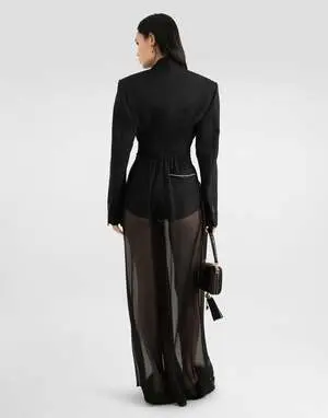 Dolce & Gabbana Double-breasted Jacket In Wool Gabardine Blazers Wool