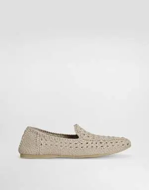 Dolce & Gabbana Hand-woven Driver Shoes - Beige