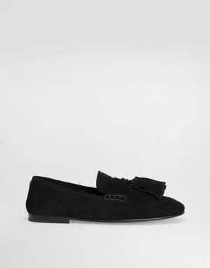 Dolce & Gabbana Split Calfskin Slipper Driver Shoes - Black