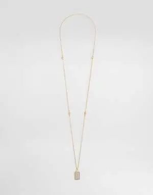 Dolce & Gabbana Teardrop Pendant Necklace With Dg Logo - Gold