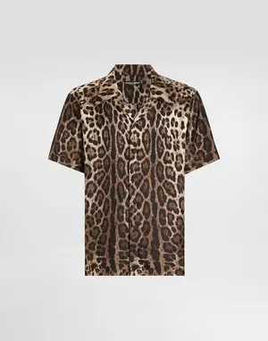 Dolce & Gabbana Silk Shirt With Leopard Shirts Animal - Print