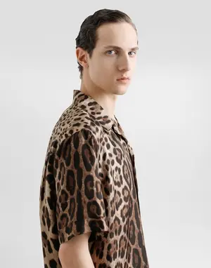 Dolce & Gabbana Silk Shirt With Leopard Shirts Animal