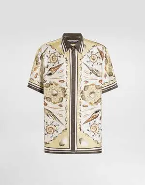 Dolce & Gabbana Printed Hawaii Silk Twill Shirt Shirts - Multicolor