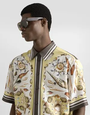 Dolce & Gabbana Printed Hawaii Silk Twill Shirt Shirts - Multicolor