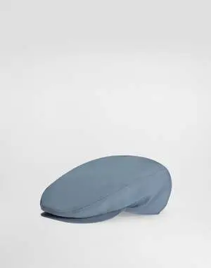 Dolce & Gabbana Wool Poplin Flat Cap Hats And Gloves - Azure